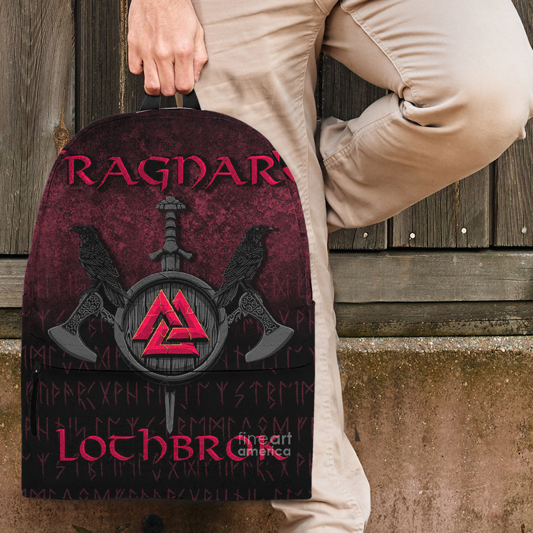 Viking Backpack Ragnar Lothbrok Ragnar Lodbrok Viking Warrior Red Vers ...