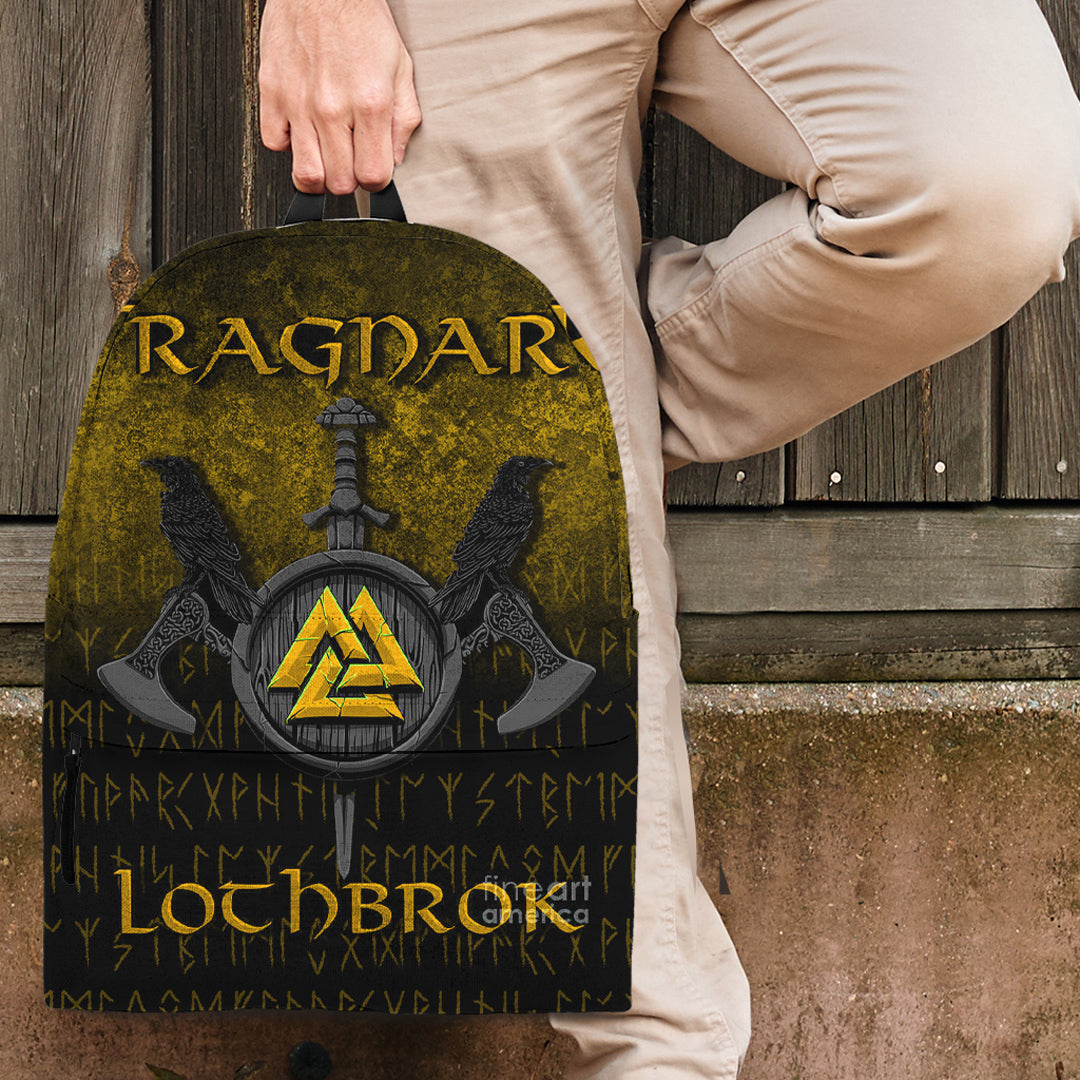 Viking Backpack Ragnar Lothbrok Ragnar Lodbrok Viking Warrior Gold Ver ...