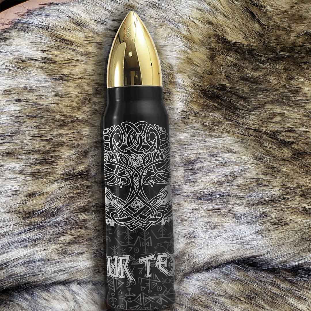Custom Viking Bullet Tumbler Birds Raven Huginn And Muninn Celtic Tree ...