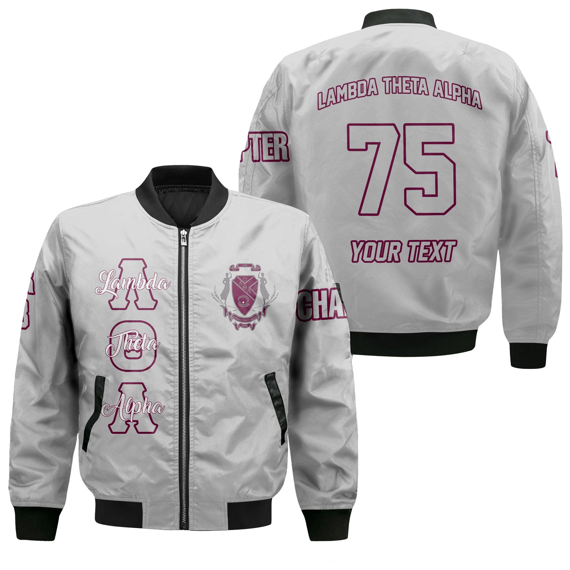 Sorority Bomber Jacket - Personalized Lambda Theta Alpha Bomber Jacket ...