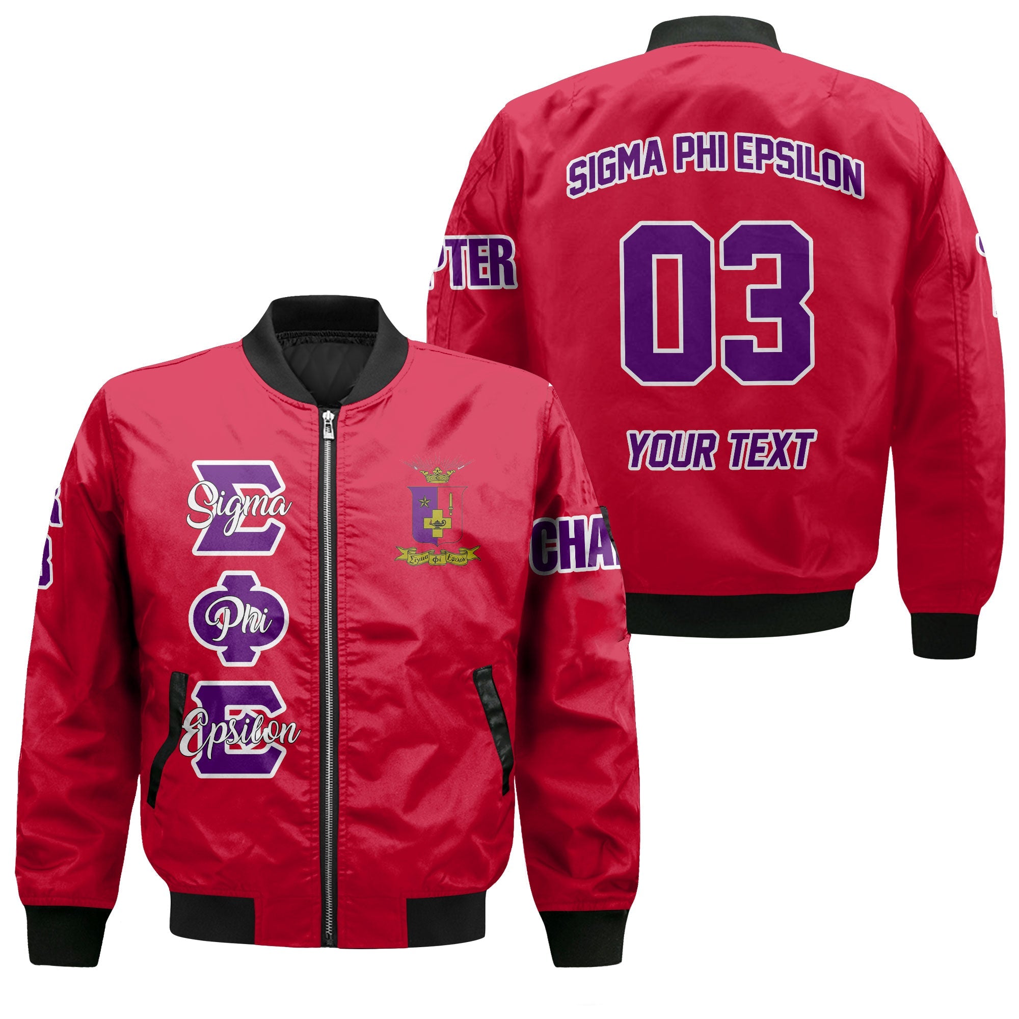 Fraternity Bomber Jacket - Personalized Sigma Phi Epsilon Bomber Jacke ...