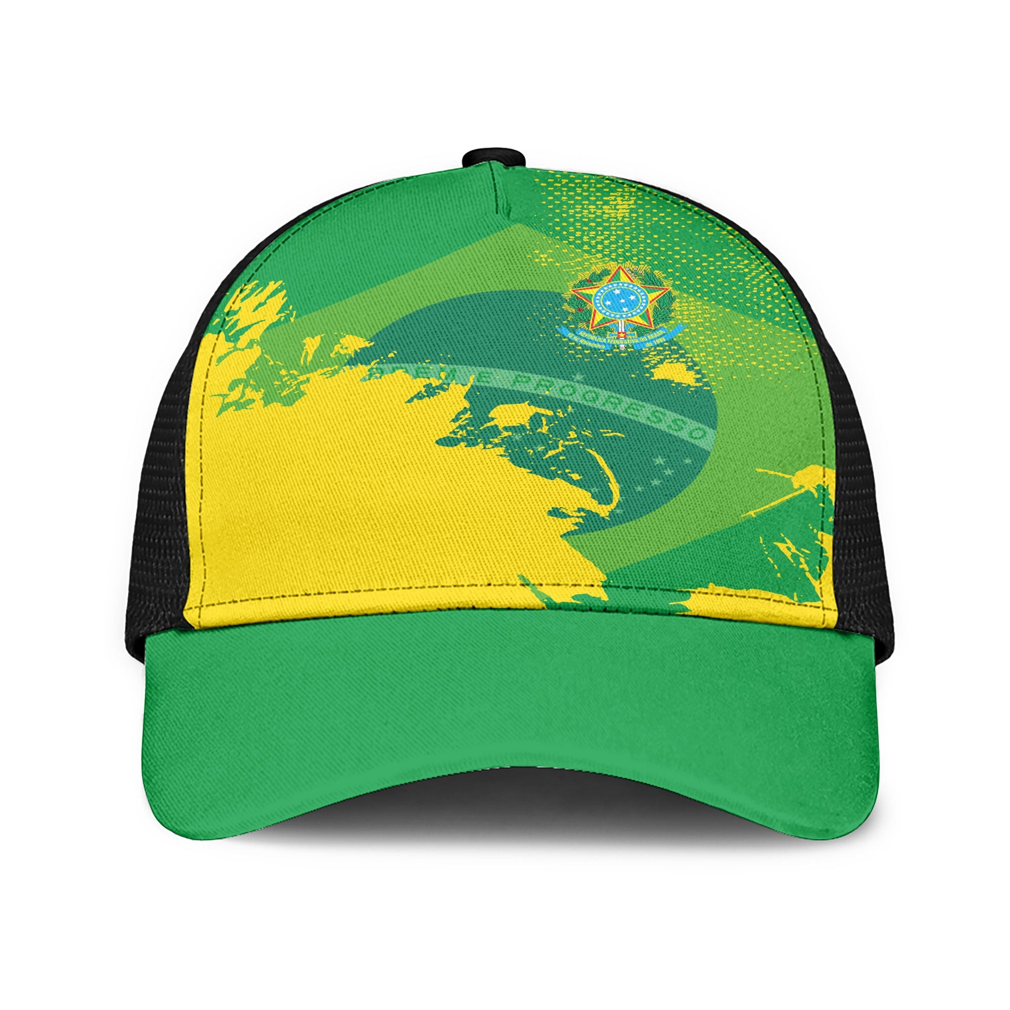 Brazil Mesh Back Cap Flag & Coat Of Arms Paint Style – To The Closet