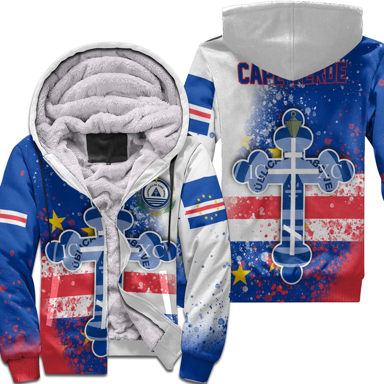 Cape Verde Sherpa Hoodie Flag & Coat Of Arms Orthodox Style – To The Closet