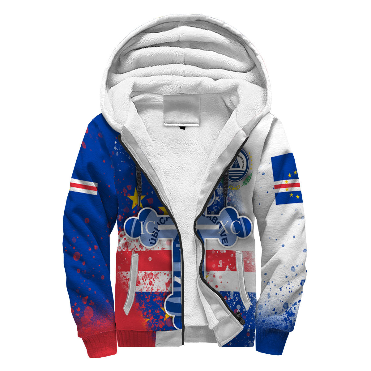 Cape Verde Sherpa Hoodie Flag & Coat Of Arms Orthodox Style – To The Closet