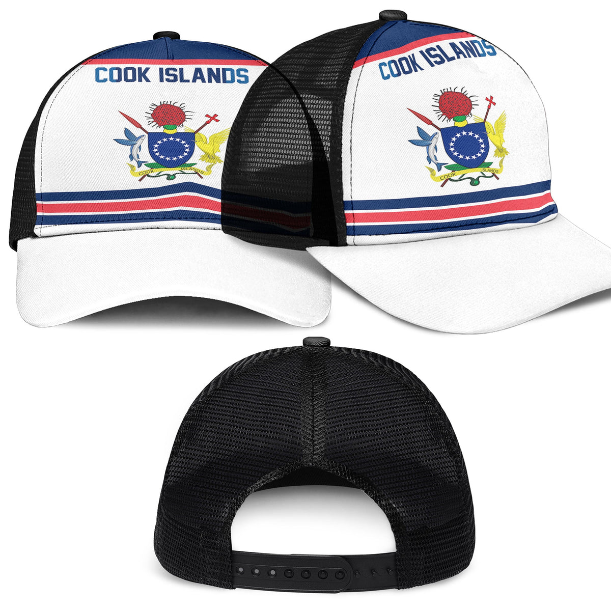 Cook Islands Mesh Back Cap Flag & Coat Of Arms Hockey Style – To The Closet