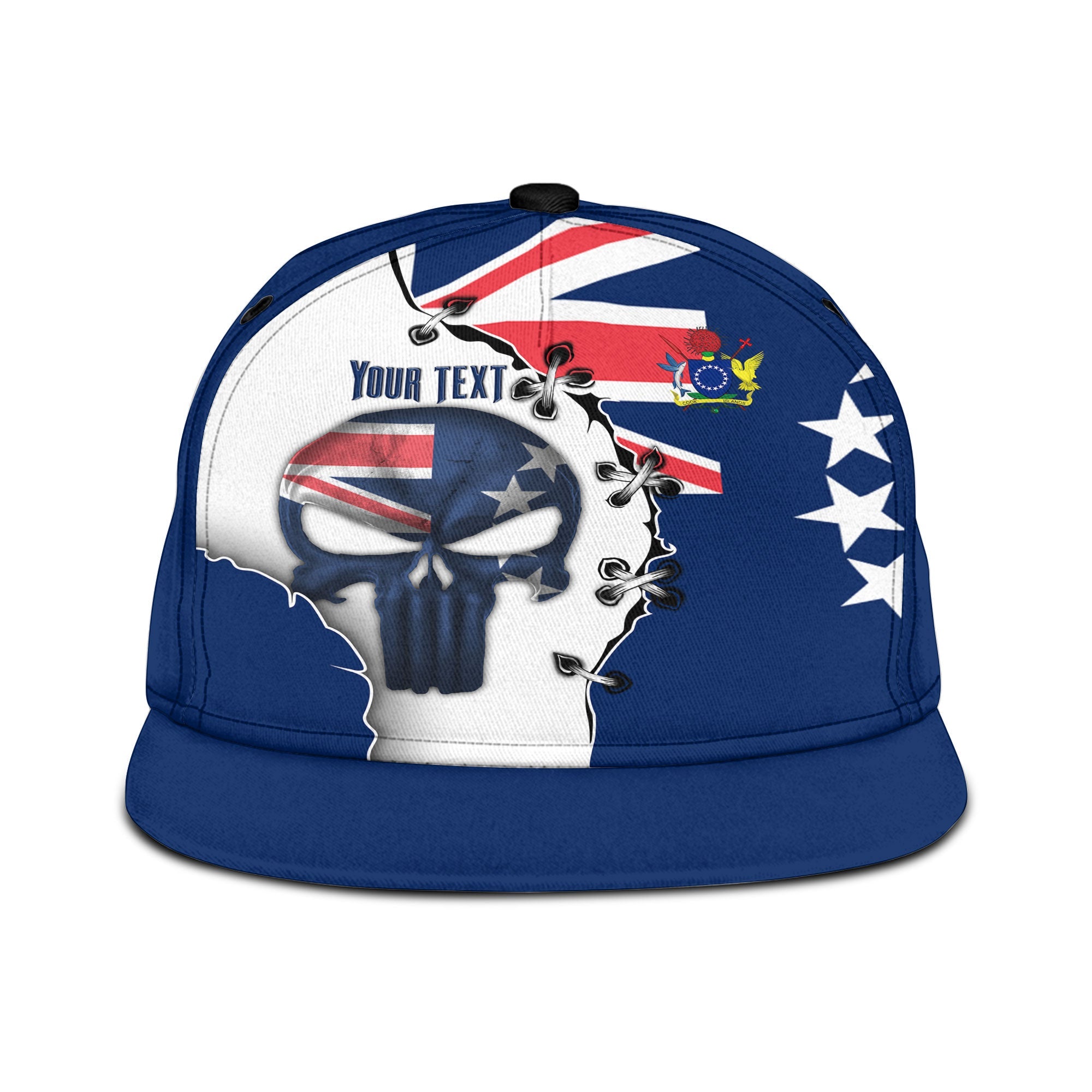 Cook Islands Snapback Hat Flag & Coat Of Arms Skull Style – To The Closet