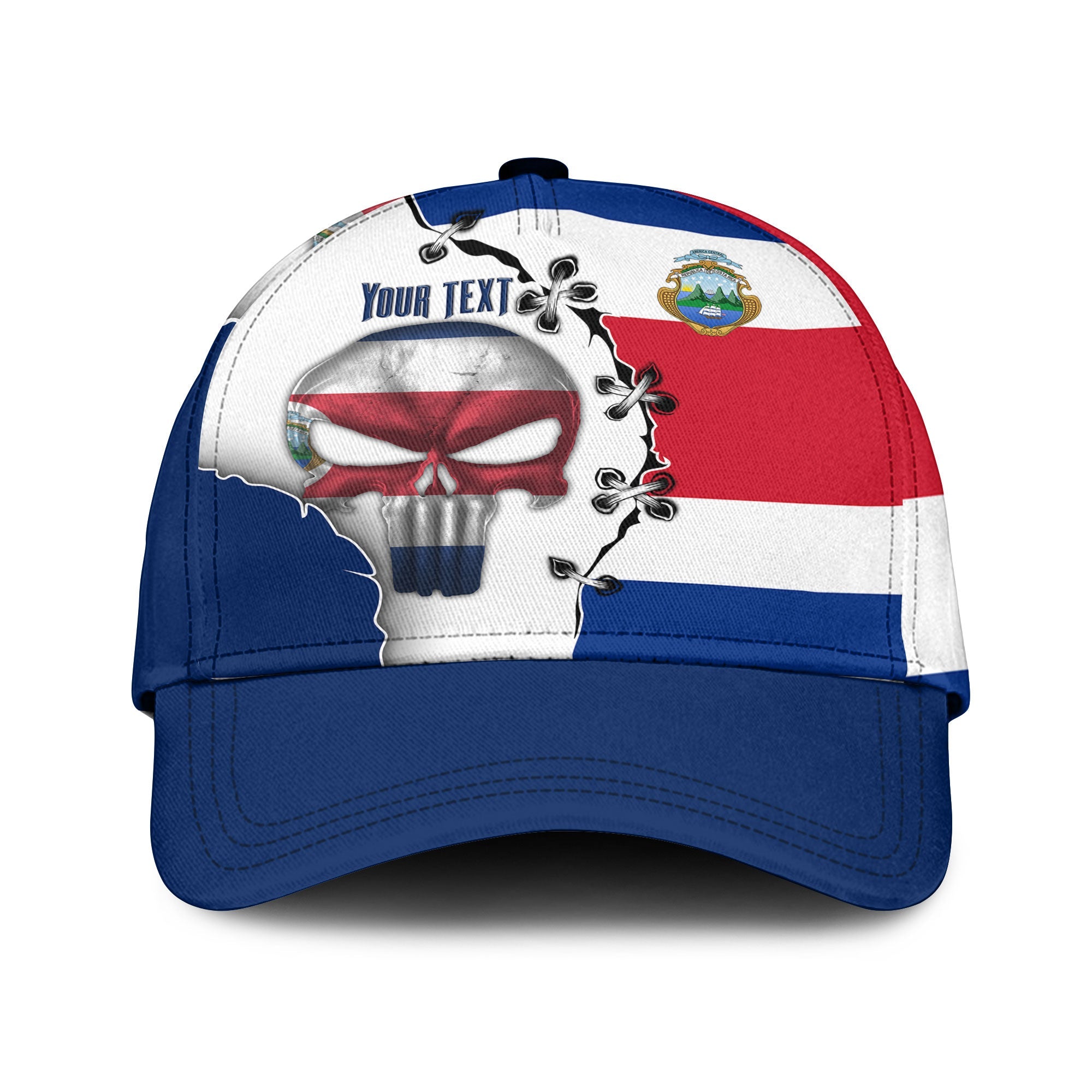 Costa Rica Classic Cap Flag & Coat Of Arms Skull Style – To The Closet
