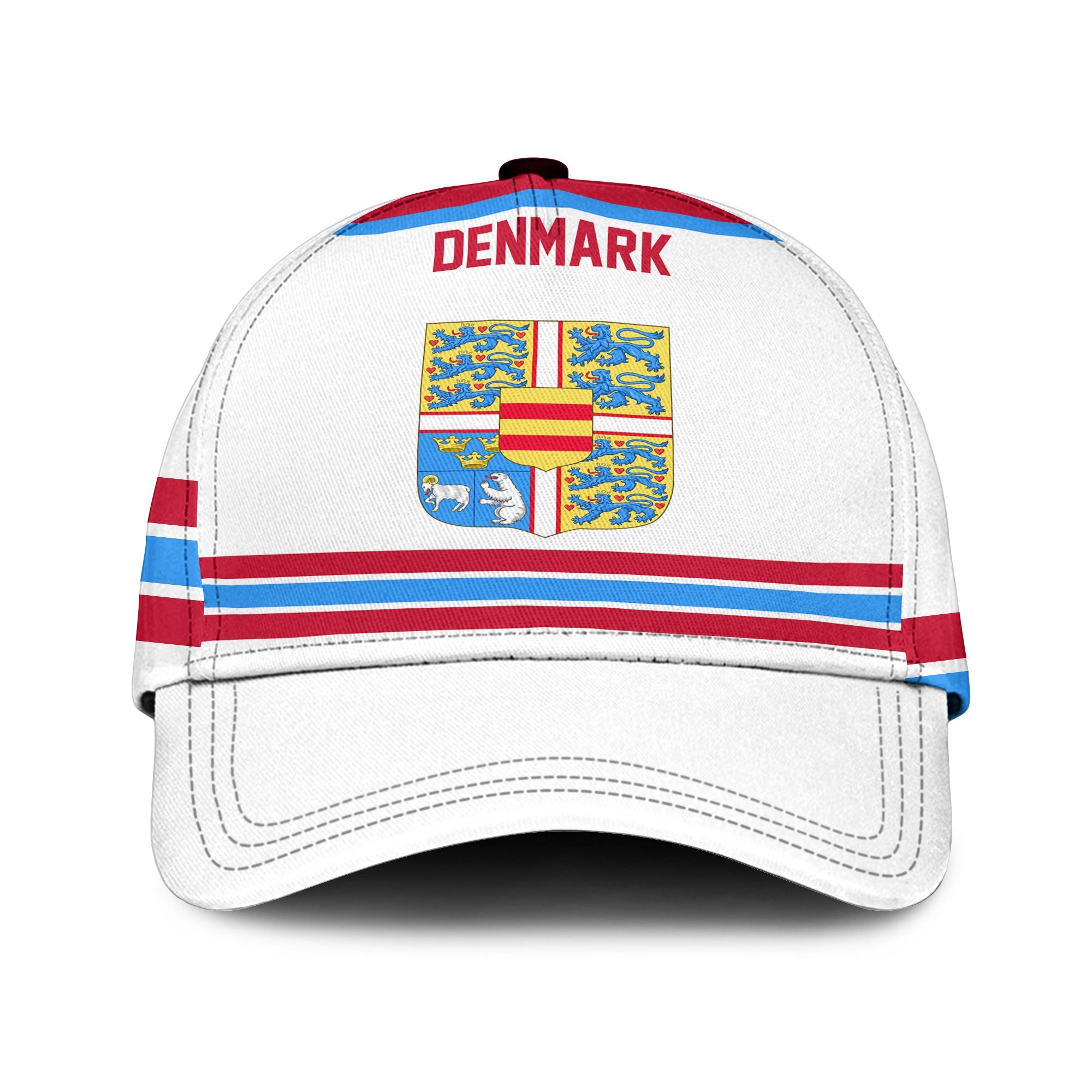 Denmark Classic Cap Flag & Coat Of Arms Middle Version Hockey Style ...