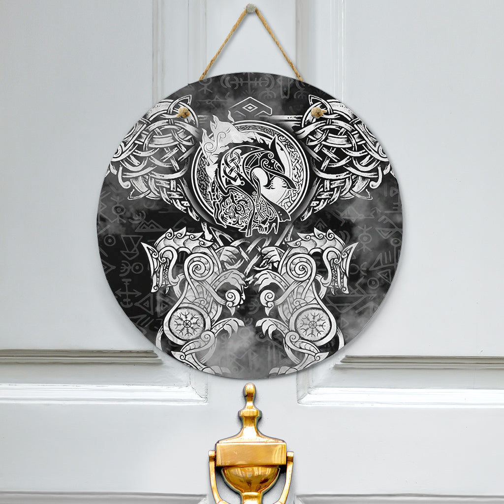 Viking Handing Door Sign Viking Dragon And Wolf Tattoo – To The Closet