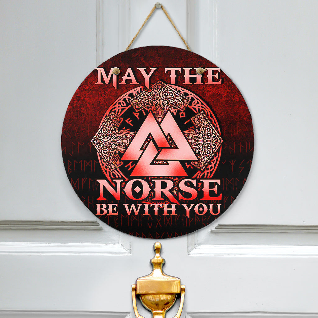 Viking Handing Door Sign May The Norse Be With You Viking Red Version ...