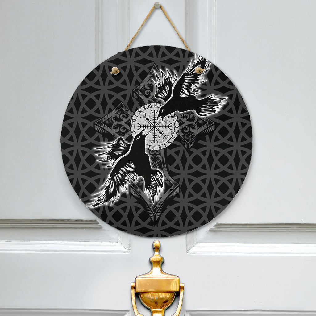 Viking Handing Door Sign Viking Raven Cross – To The Closet