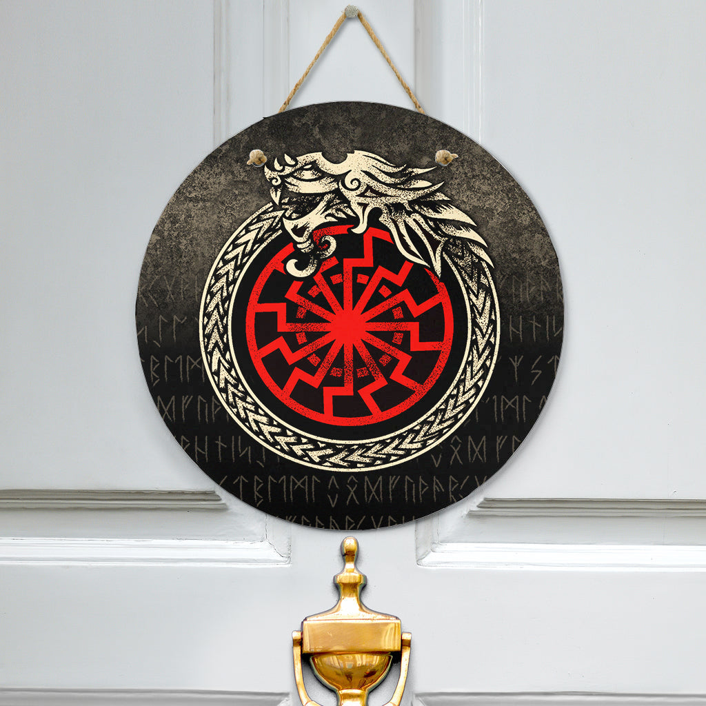 Viking Handing Door Sign Viking Jormungandr Symbol Midgard Serpent Chi ...