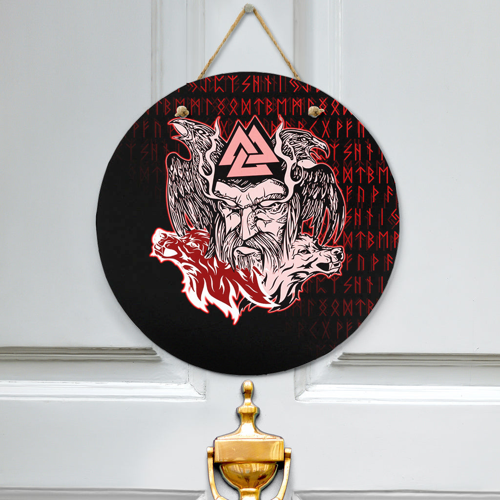 Viking Handing Door Sign Odin Viking Set Red – To The Closet