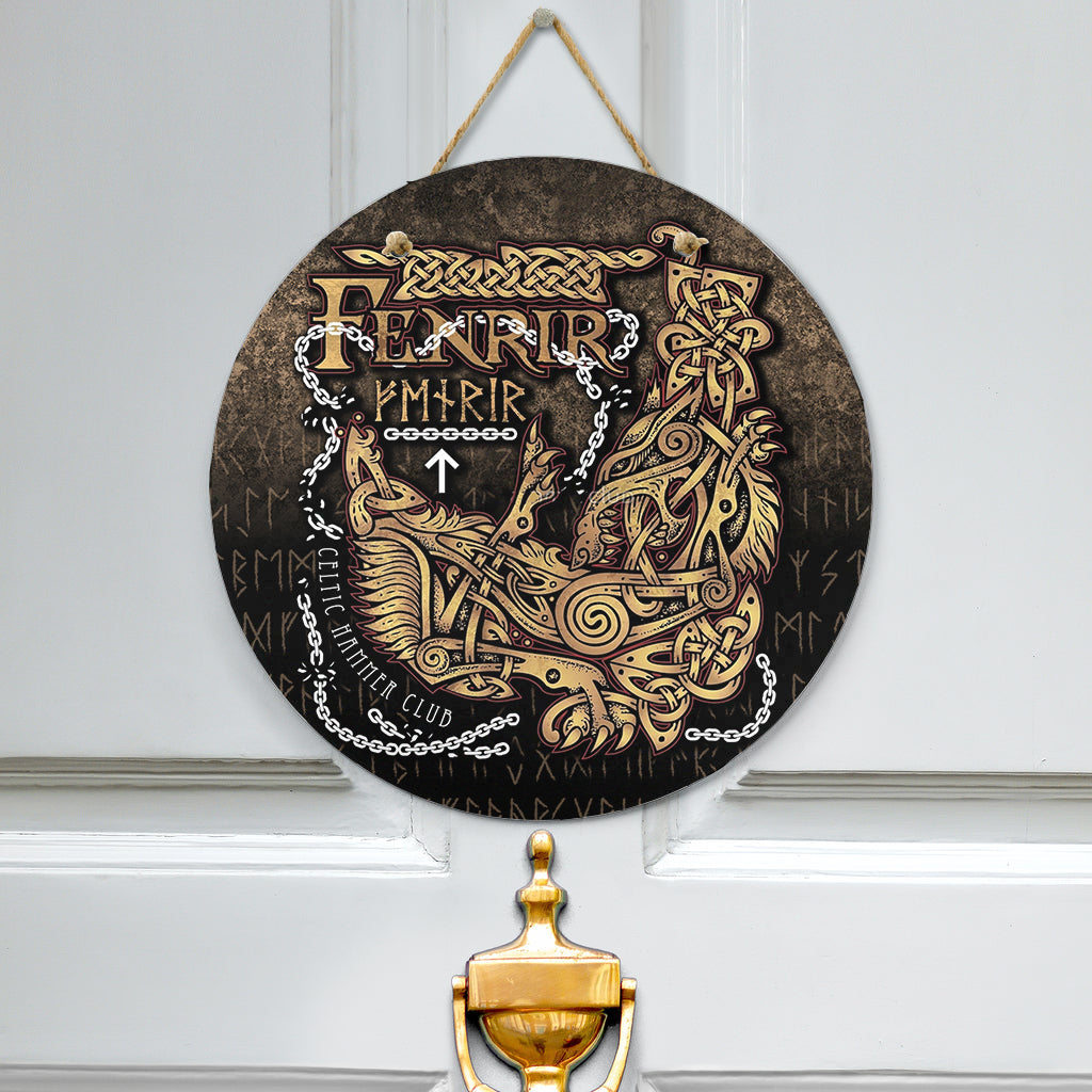 Viking Handing Door Sign Fenrir Ragnarok Viking Monster Wolf – To The ...