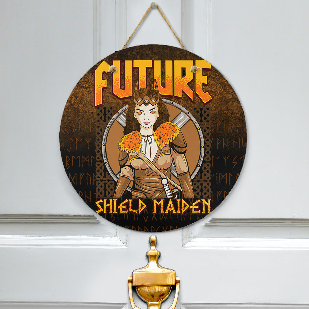 Viking Handing Door Sign Shield Maiden Style Ver03 – To The Closet