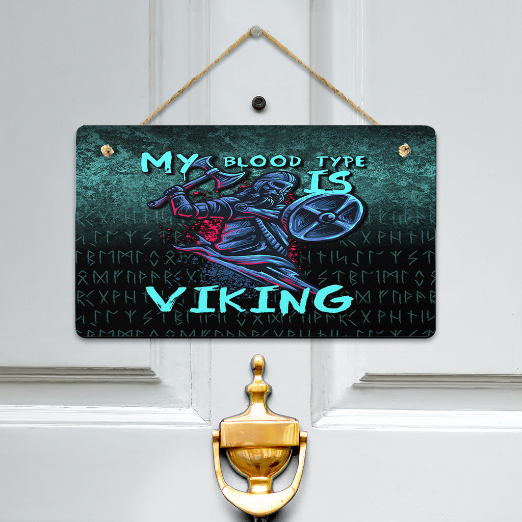Viking Handing Door Sign Blood Type Viking Axe Warrior Valhalla – To ...