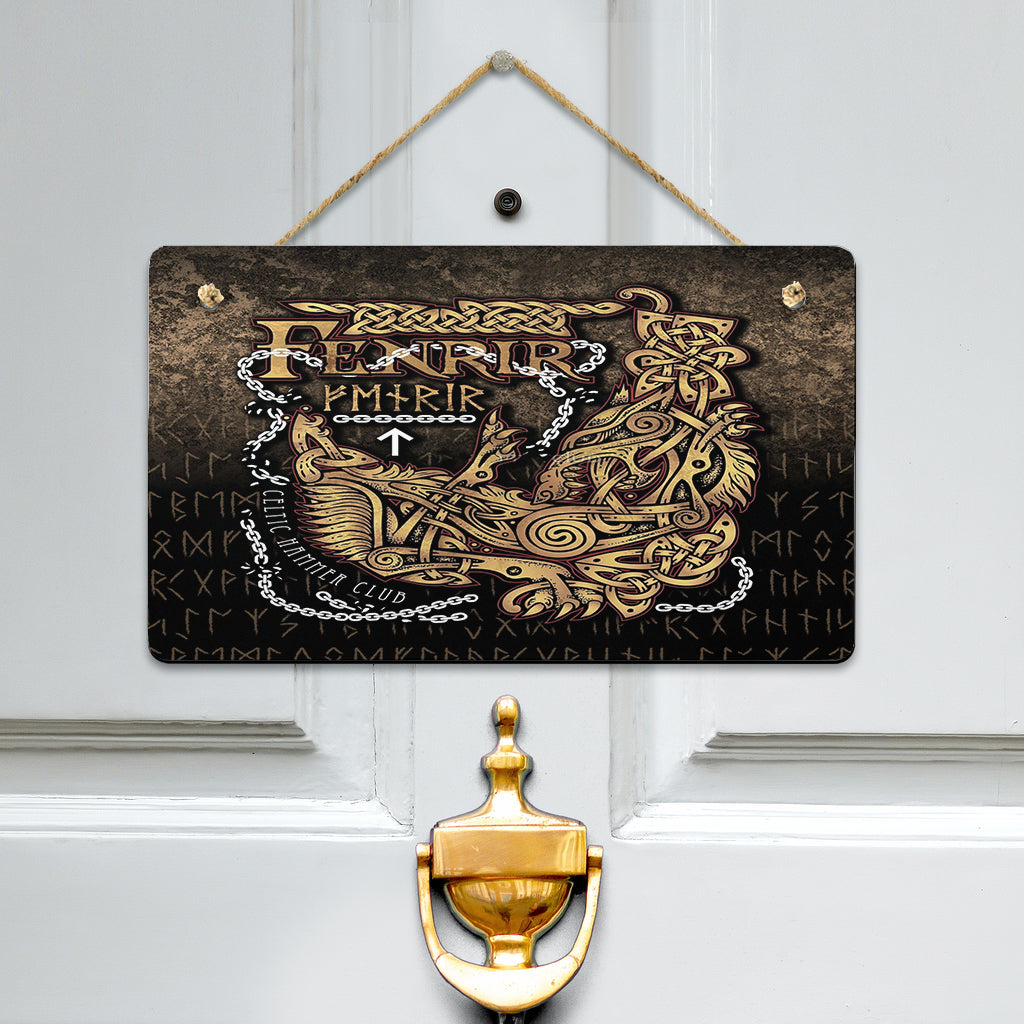 Viking Handing Door Sign Fenrir Ragnarok Viking Monster Wolf – To The ...