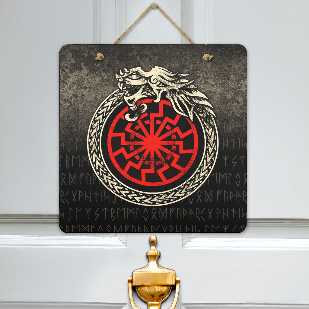 Viking Handing Door Sign Viking Jormungandr Symbol Midgard Serpent Chi ...