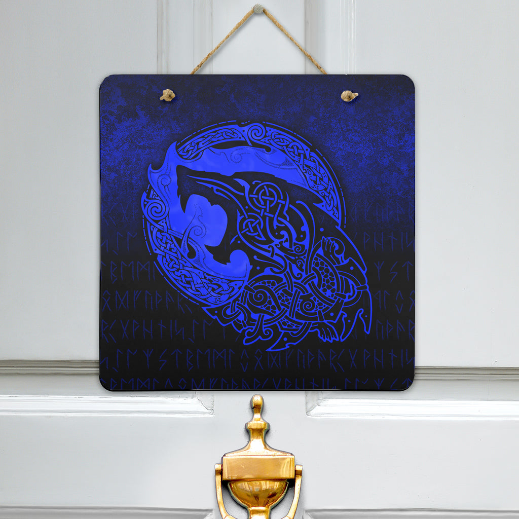Viking Handing Door Sign Fenrir Viking 3D Tattoo Blue Version – To The ...