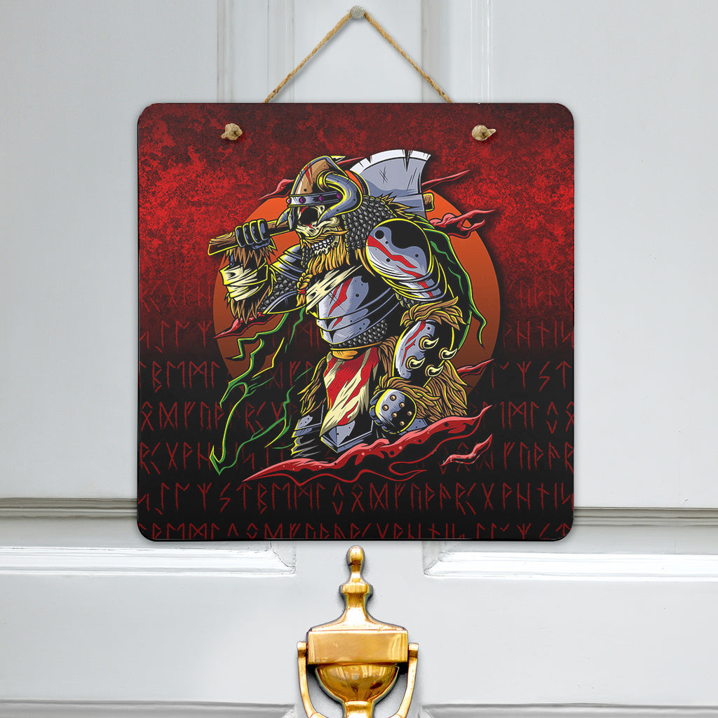 Viking Handing Door Sign Samurai Viking Warrior Ronin Berserk Armor Ax ...