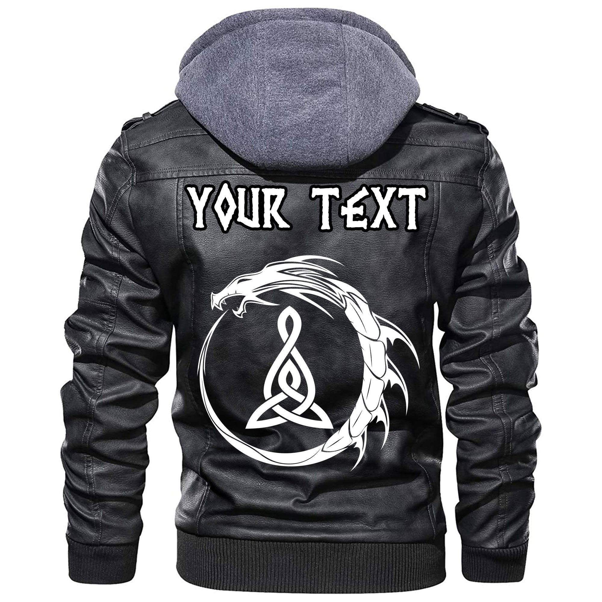 Custom Viking Dragon Ancient Sacral Sign Of Celts Leather Jacket – To ...
