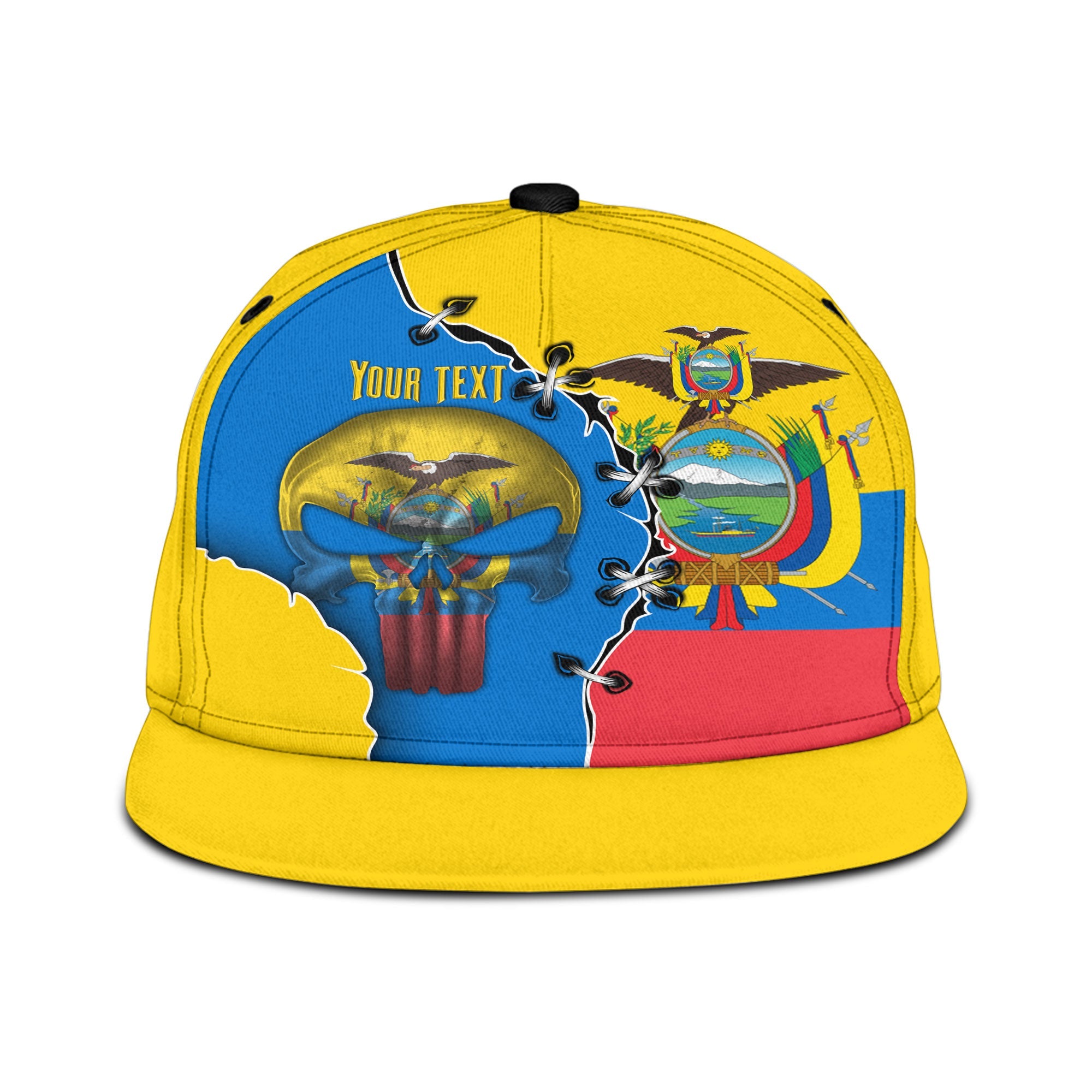 Ecuador Snapback Hat Flag & Coat Of Arms Skull Style – To The Closet