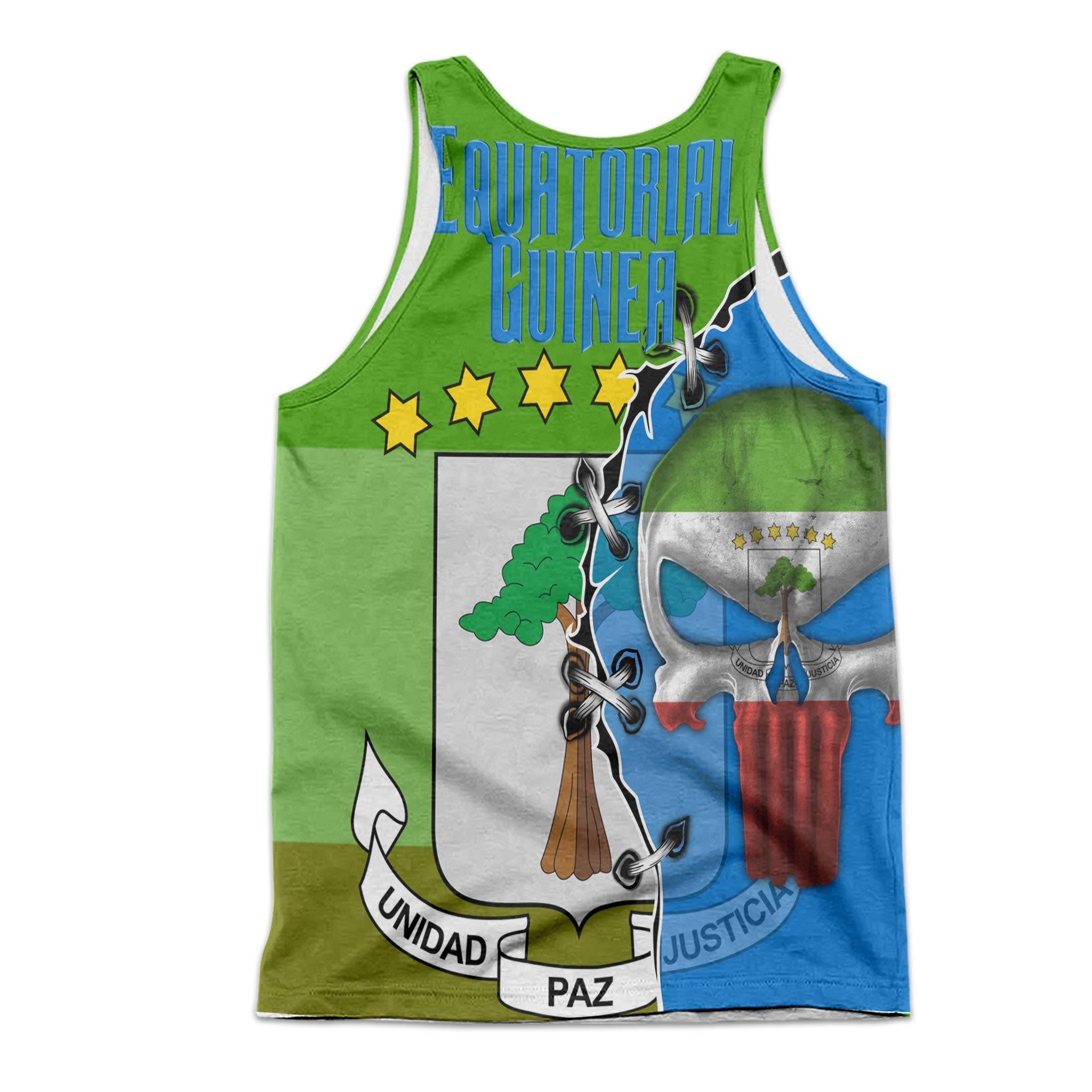 Equatorial Guinea Men Tank Top Flag & Coat Of Arms Skull Style – To The ...