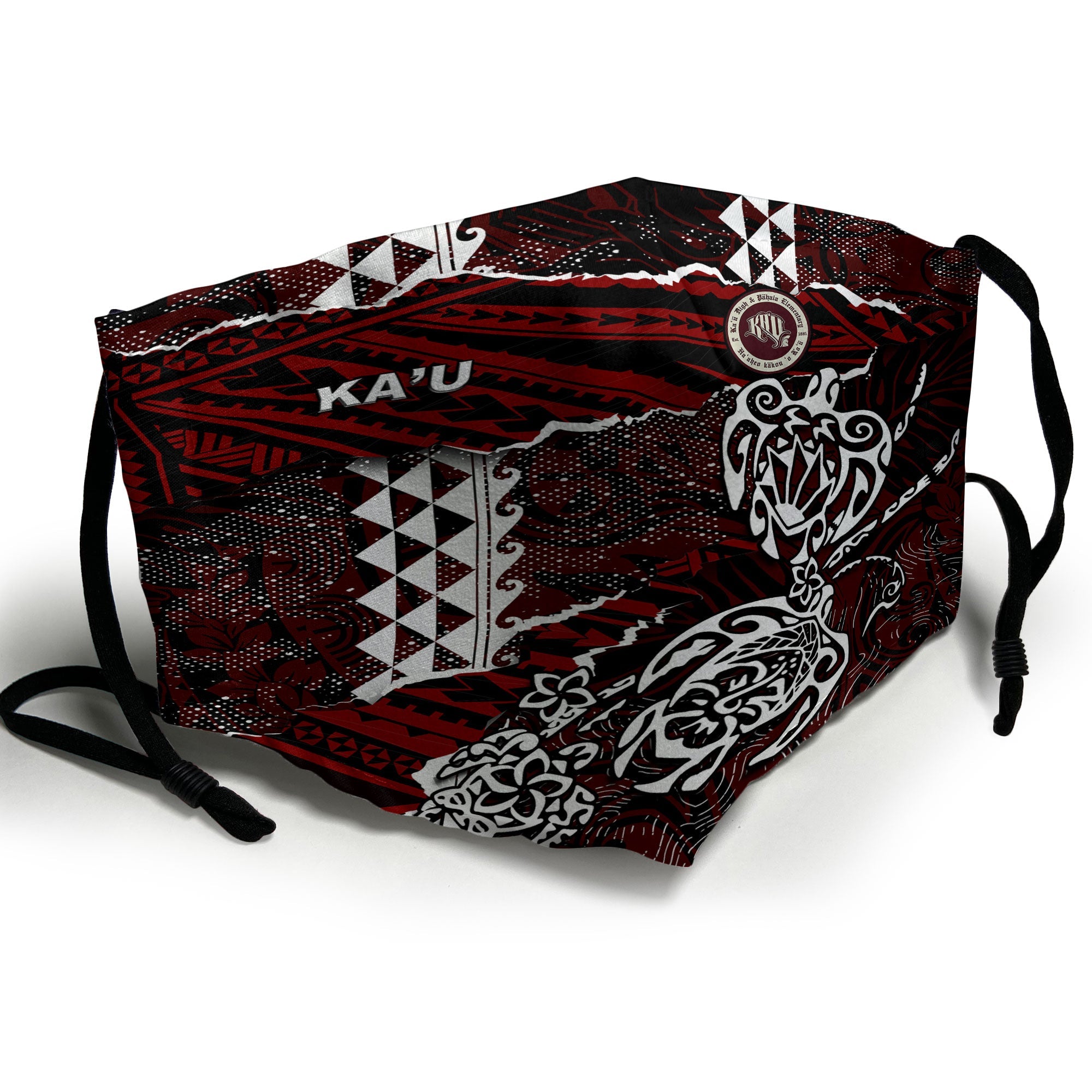 Hawaii Kau High & Pahala Elementary School Face Mask Polynesian Turtle ...
