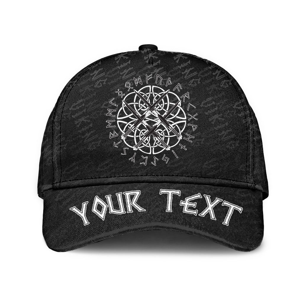 Custom Viking Classic Cap Four Crossed The Sword In Circle Of Norse Ru ...