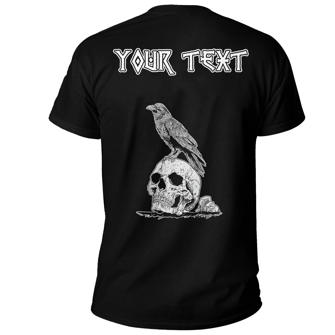 Custom Viking T-Shirt Gothic Animal Raven Creepy Bird Skull Spooky Vik ...