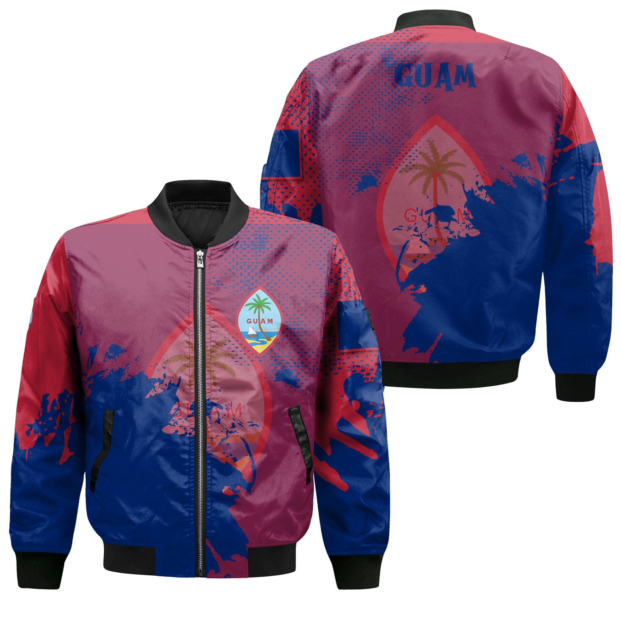 Guam Bomber Jacket Flag & Coat Of Arms Paint Style – To The Closet