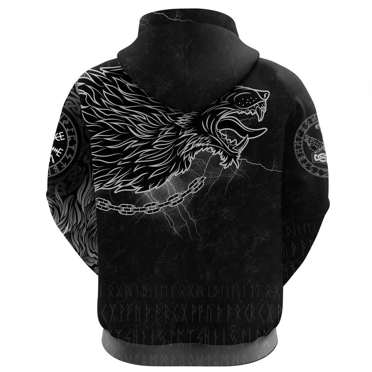 Custom Viking Zip Hoodie Fenrir Norse Wolf Thunderstorm Ver03 – To The ...