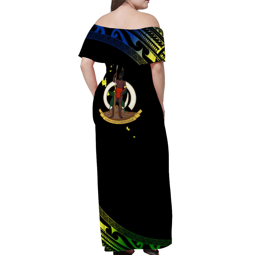 Vanuatu Proud To Be A Ni-Van - Polynesian Pattern Off Shoulder Long ...