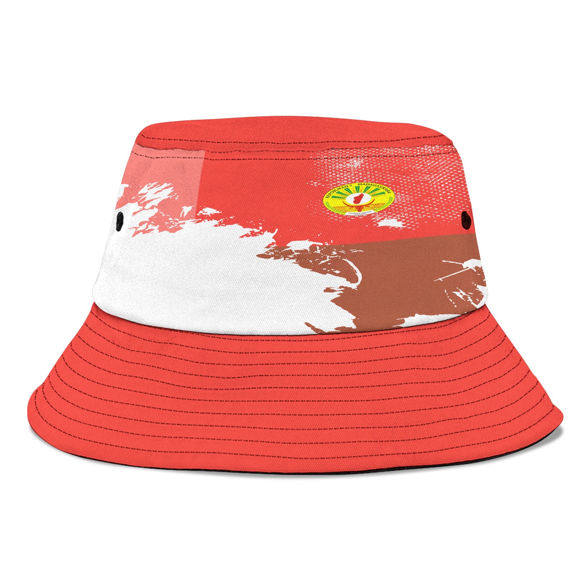 Madagascar Bucket Hat Flag & Coat Of Arms Paint Style – To The Closet