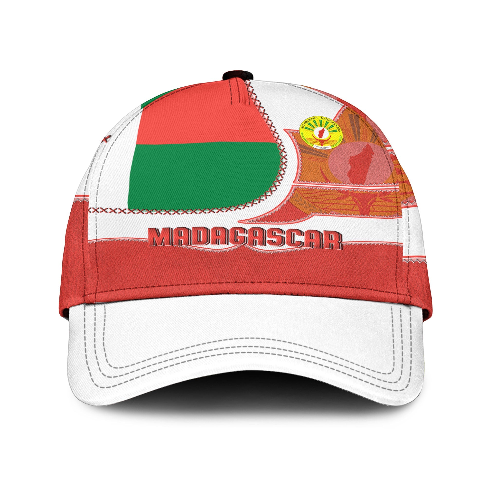Madagascar Classic Cap Flag & Coat Of Arms Leather Style – To The Closet