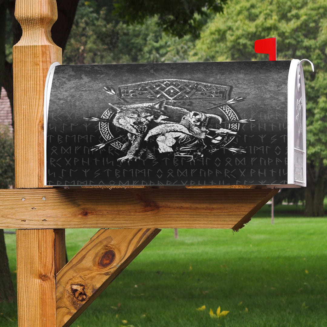Viking Mailbox Cover Fenrir Wolf Of Odin Norse Runes Thor Hammer Mjoln ...