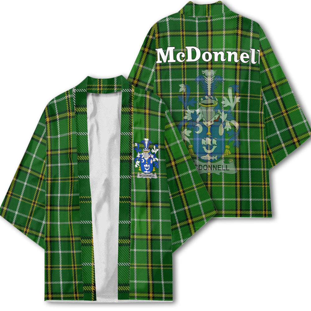 McDonnell Family Kimono Irish National Plaid & Crest Style – To The Closet