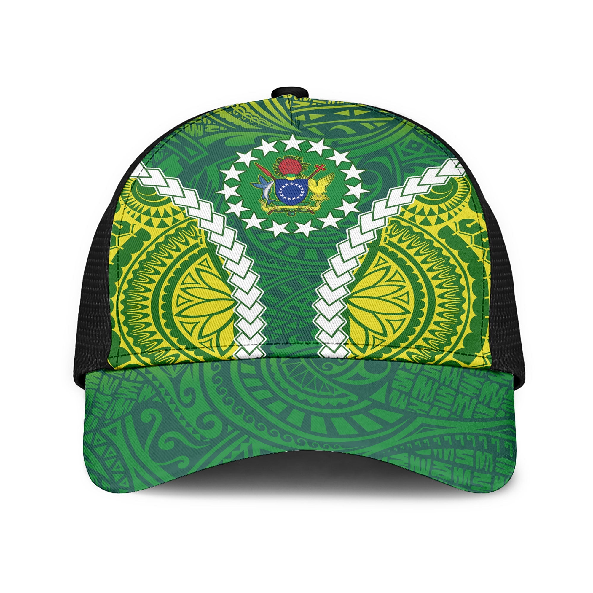 Cook Islands Mesh Back Cap Coat Of Arms Polynesian Pattern Ver.01 - LH ...