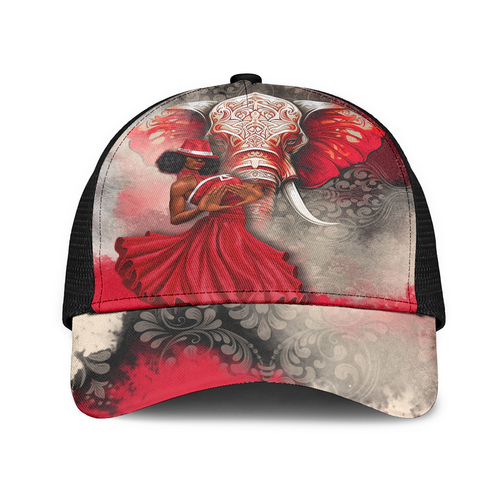 Sorority Cap - DST Hand Sign Mesh Back Cap Elephant Royal Red Style ...