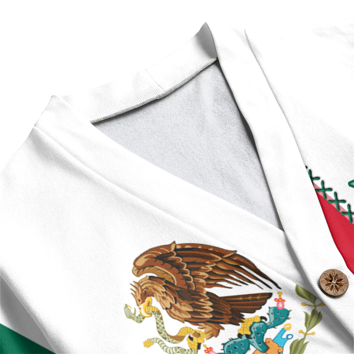 Mexico Fleece Cardigan Flag & Coat Of Arms Leather Style – To The Closet