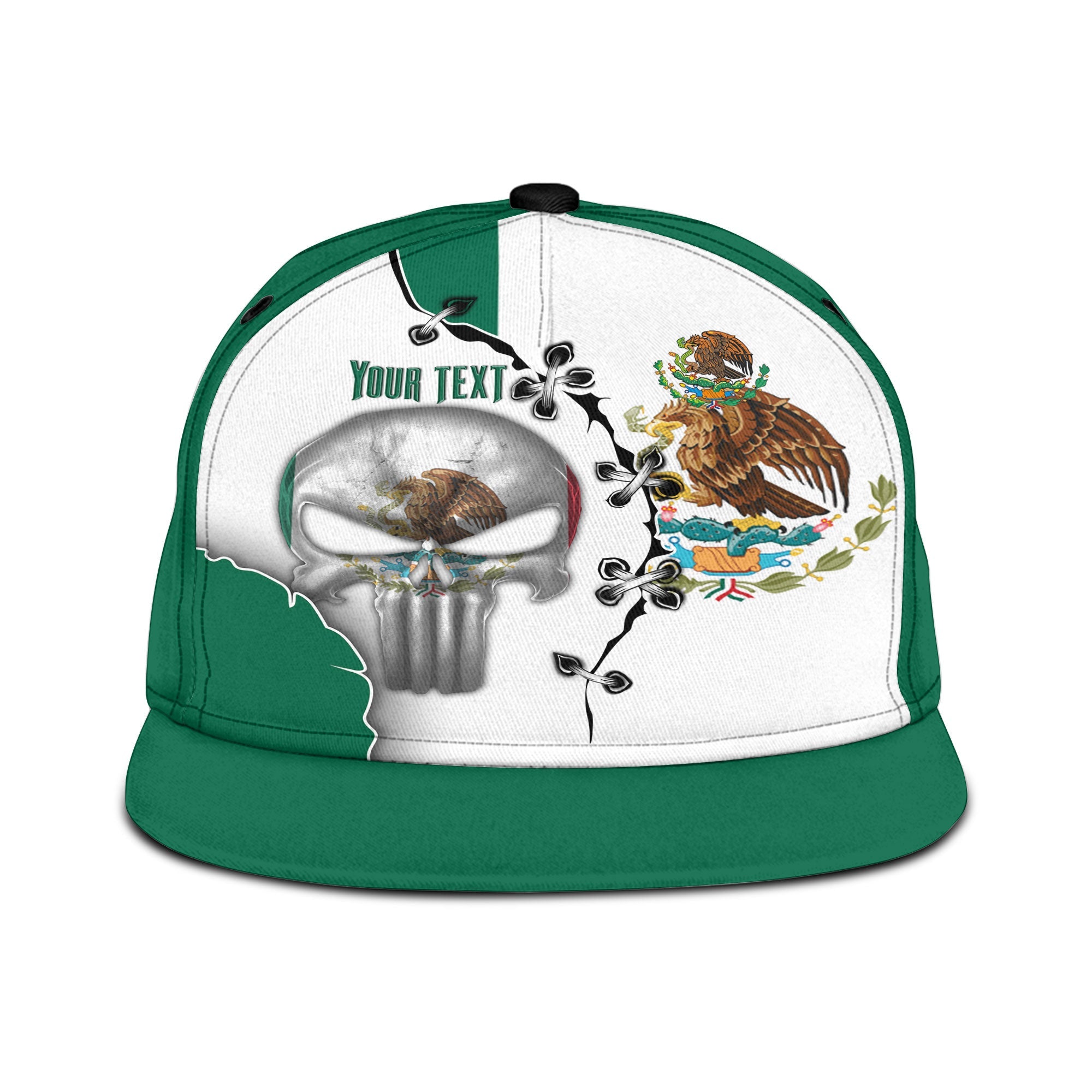 Mexico Snapback Hat Flag & Coat Of Arms Skull Style – To The Closet