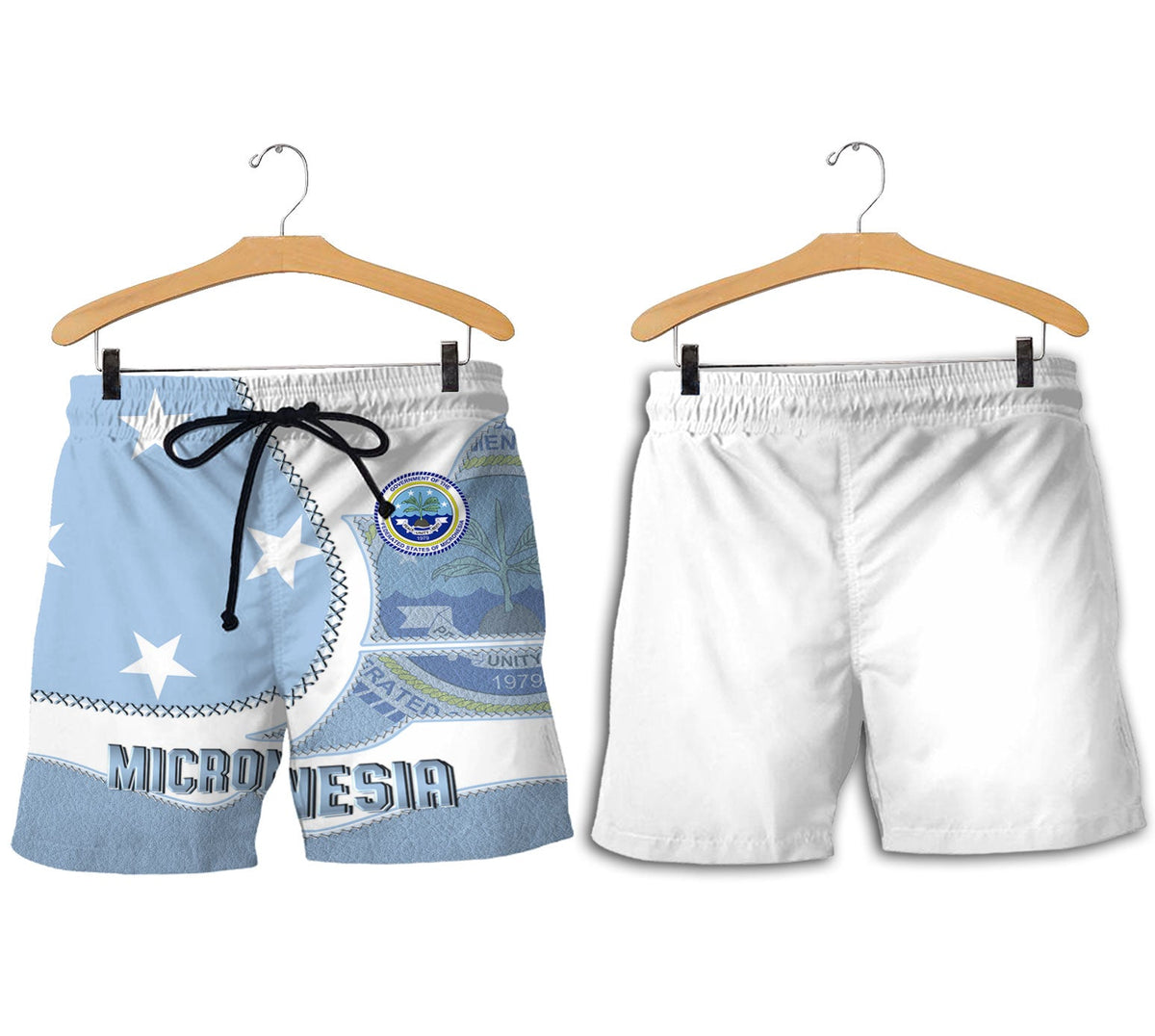 Micronesia Men Short Flag & Coat Of Arms Leather Style – To The Closet