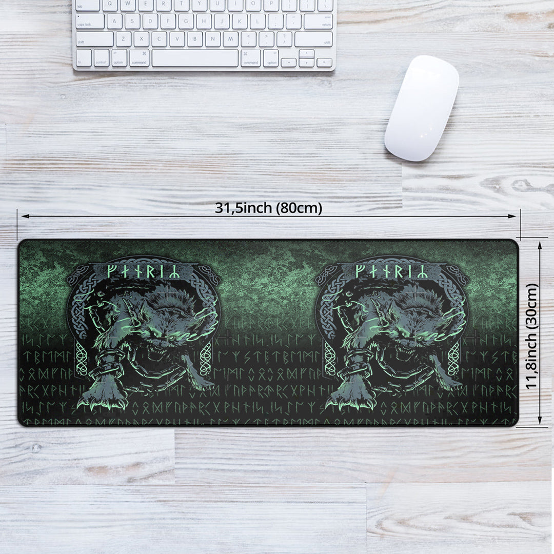 Viking Mouse Mat Fenrir Wolf Norse Futhark Runes Viking Mythology Ragn ...
