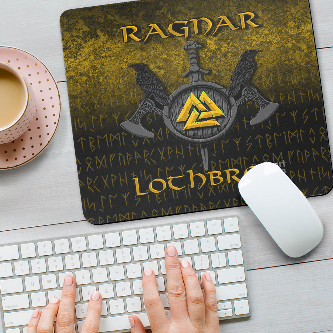Viking Mouse Pad Ragnar Lothbrok Ragnar Lodbrok Viking Warrior Gold Ve ...