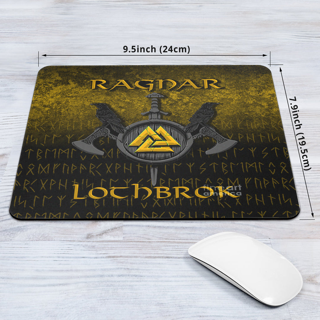 Viking Mouse Pad Ragnar Lothbrok Ragnar Lodbrok Viking Warrior Gold Ve ...