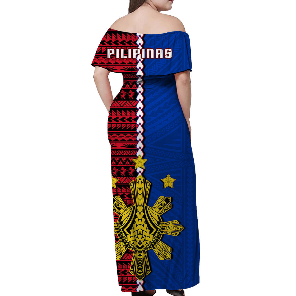 Philippines Off Shoulder Long Dress Pilipinas Sun Mix Polynesian ...