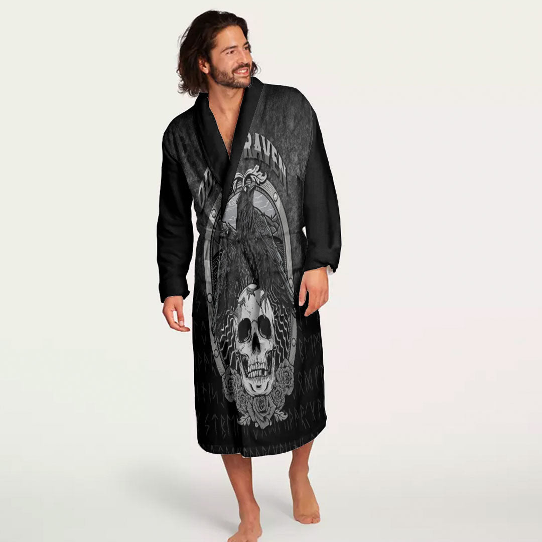 Viking Bath Robe Odins Raven Norse Mythology Ravens Midgard Birds Crow ...