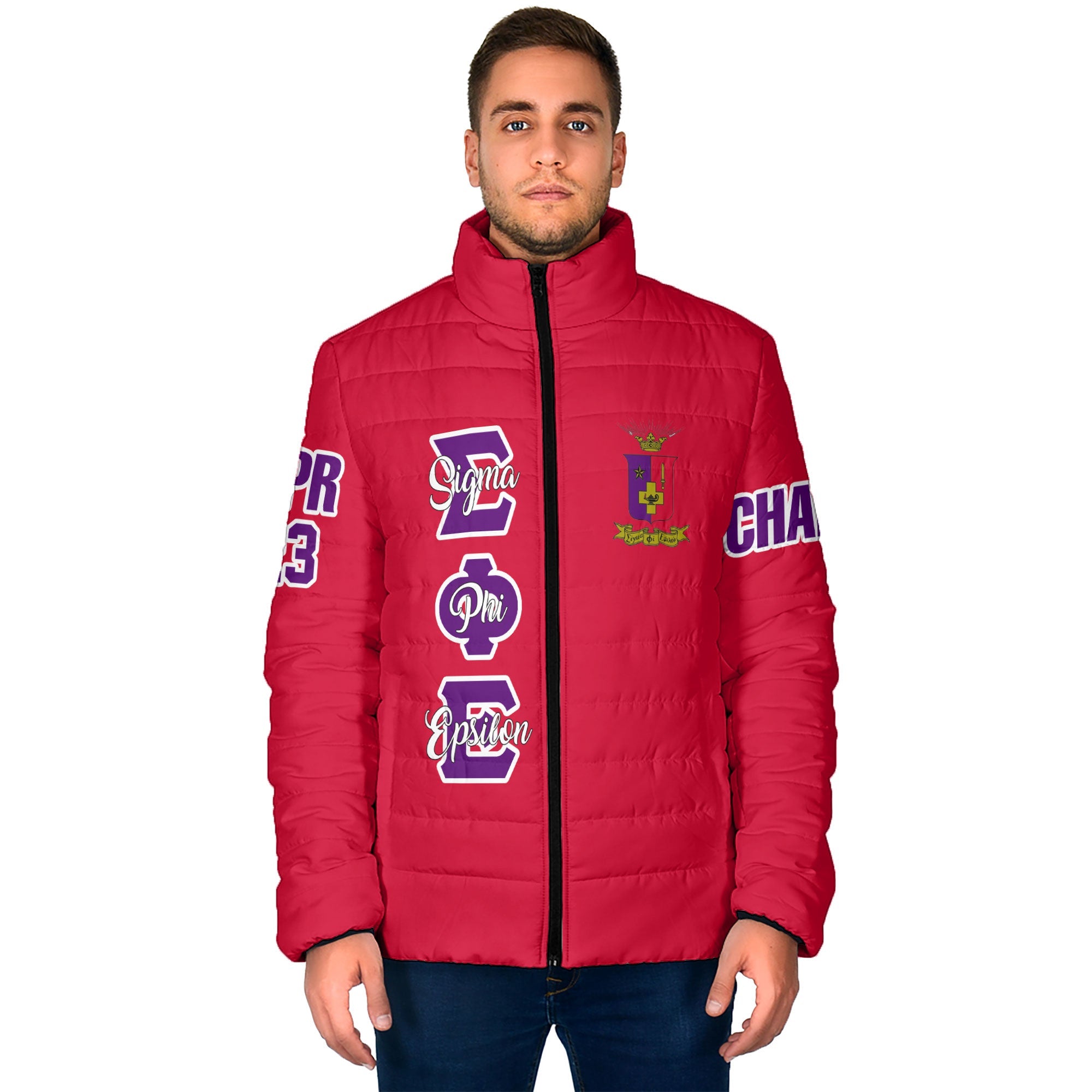 Fraternity Jacket - Personalized Sigma Phi Epsilon Men Padded Jacket O ...