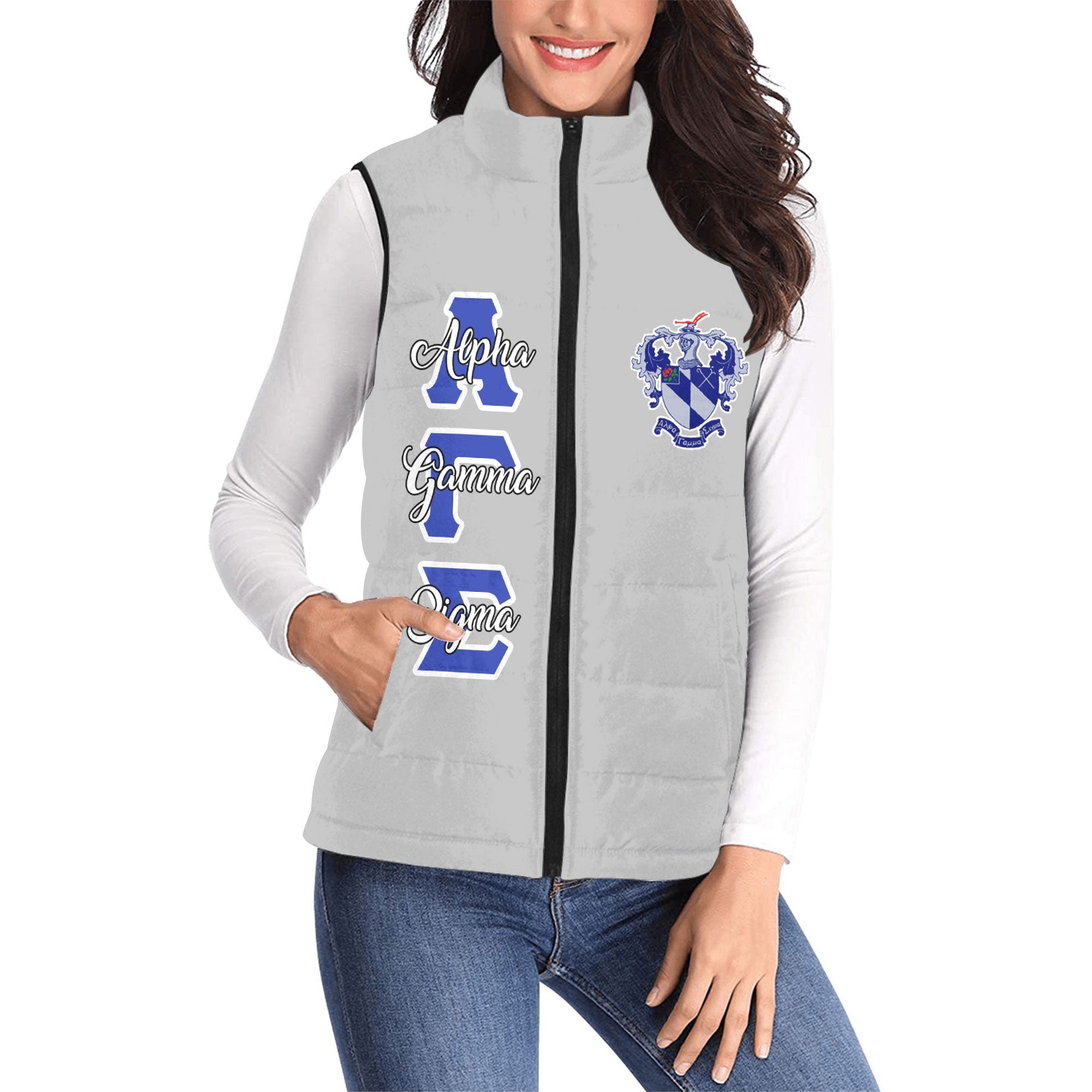 Fraternity Jacket - Personalized Alpha Gamma Sigma Women Padded Jacket ...