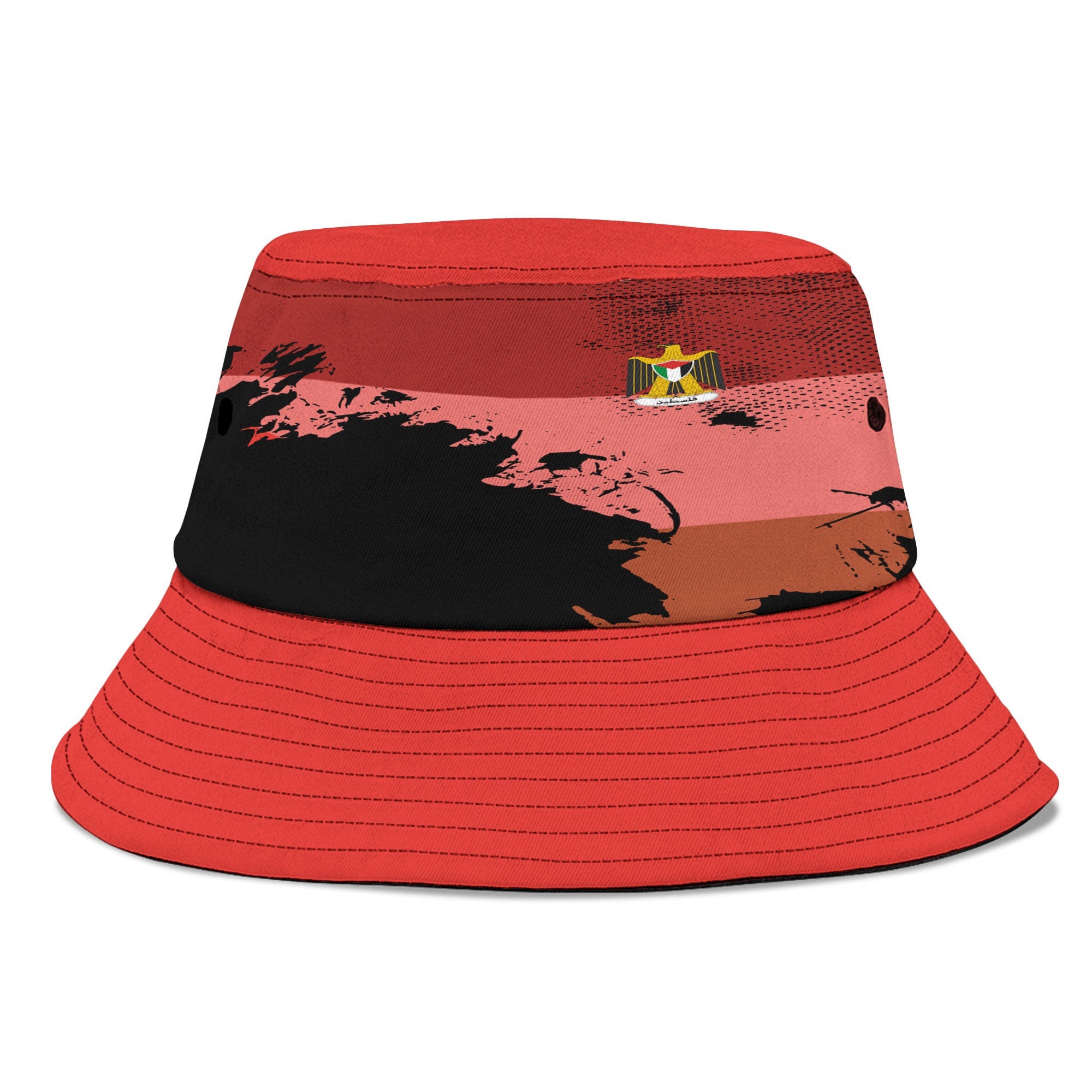Palestine Bucket Hat Flag & Coat Of Arms Paint Style – To The Closet